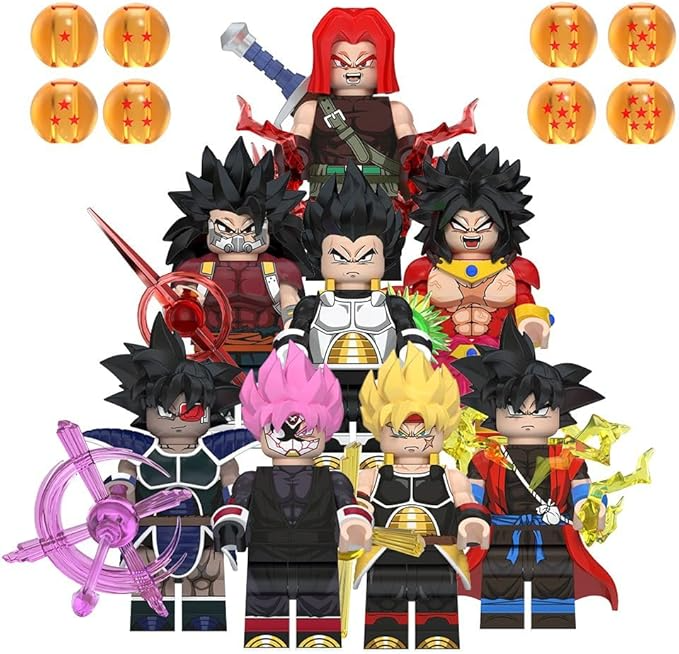 ERETOY 8 PCS Dragon Ball Z Action Figures Minifigures Building Toys ...