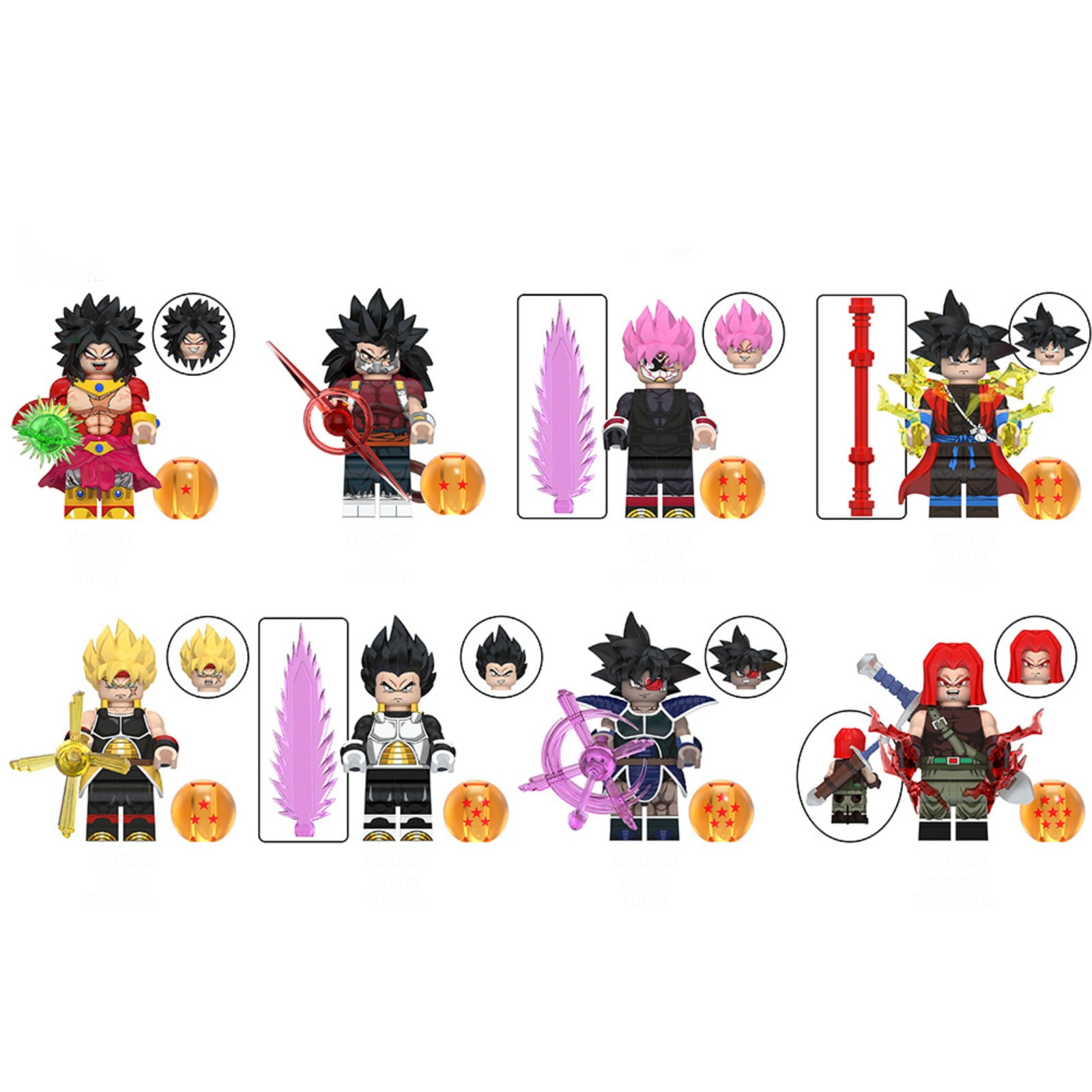ERETOY Anime Dragon Ball Z Action Figure Set – 8PCS Mini DBZ Characters ...