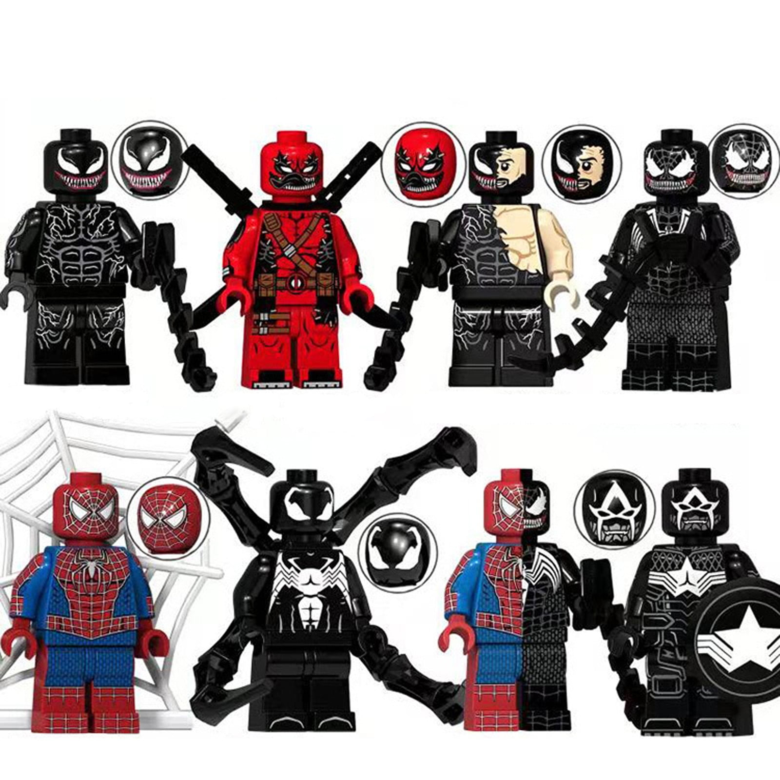 ERETOY Deathpool Venom Minifigures Action Figure Building Block Toys ...