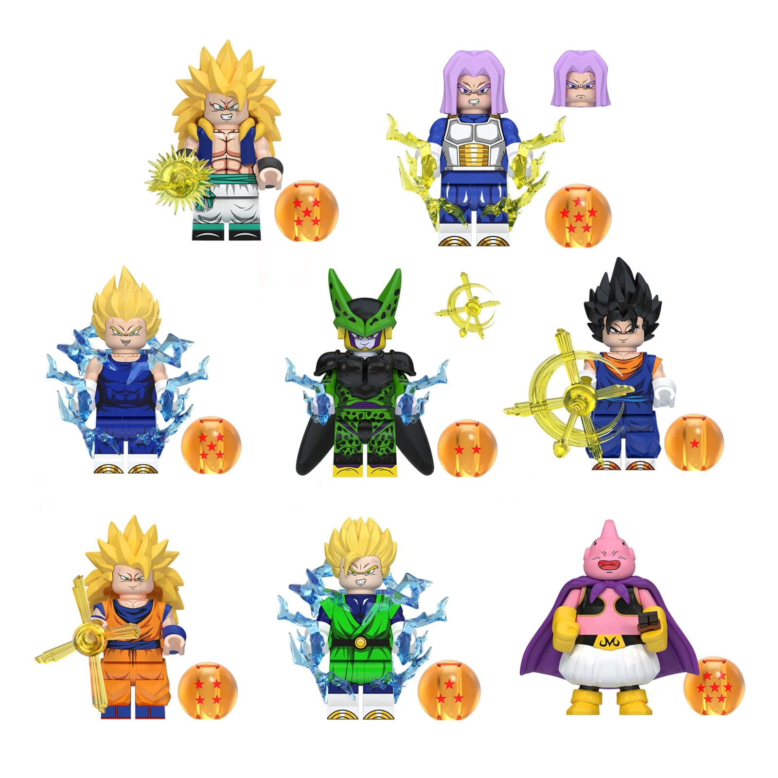 ERETOY Dragon Ball Minifigure Action Figure Building Block Toys Set - 8 ...