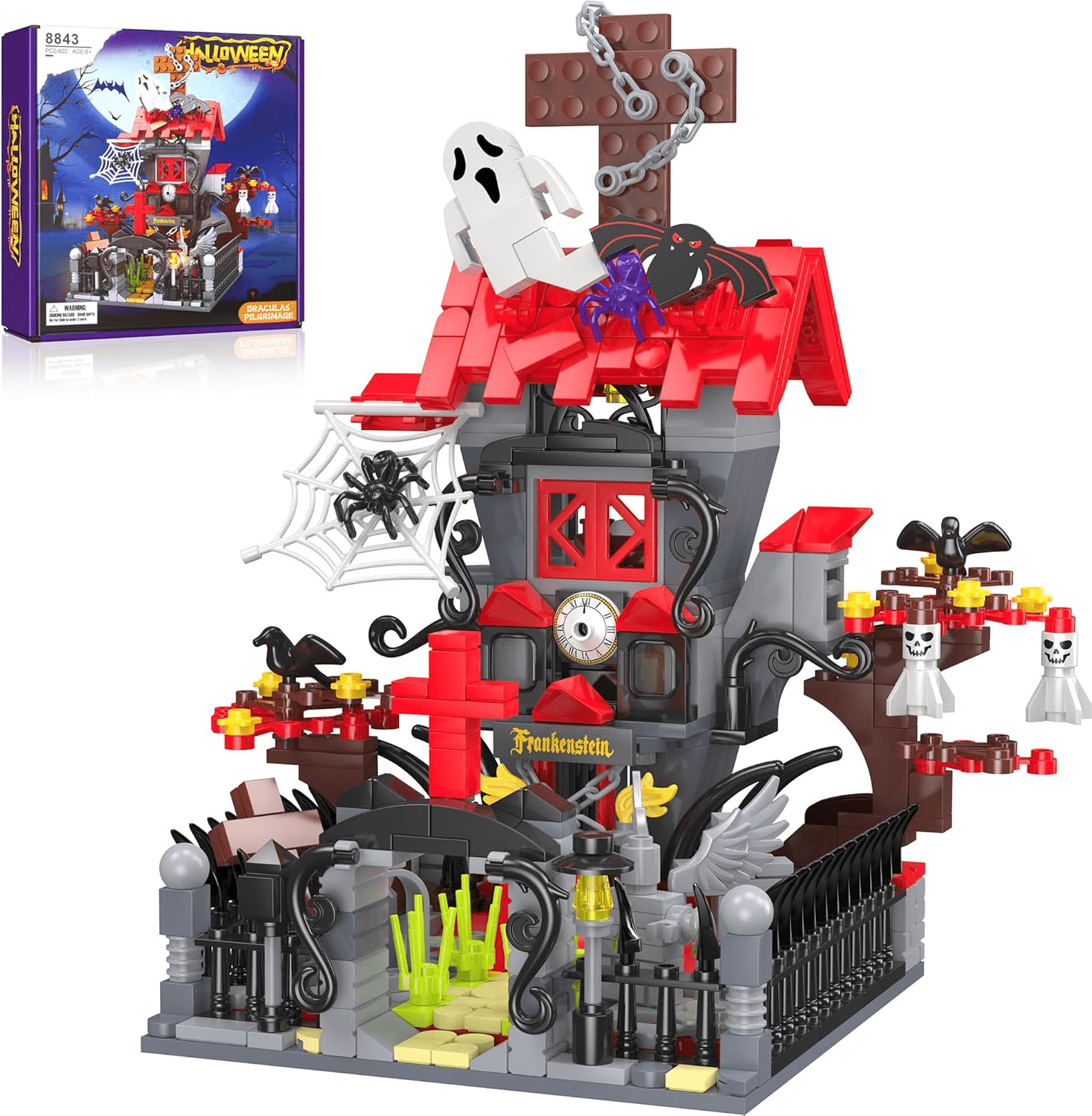 ERETOY Haunted House Halloween Building Set – 595PCS Vampire Tower ...