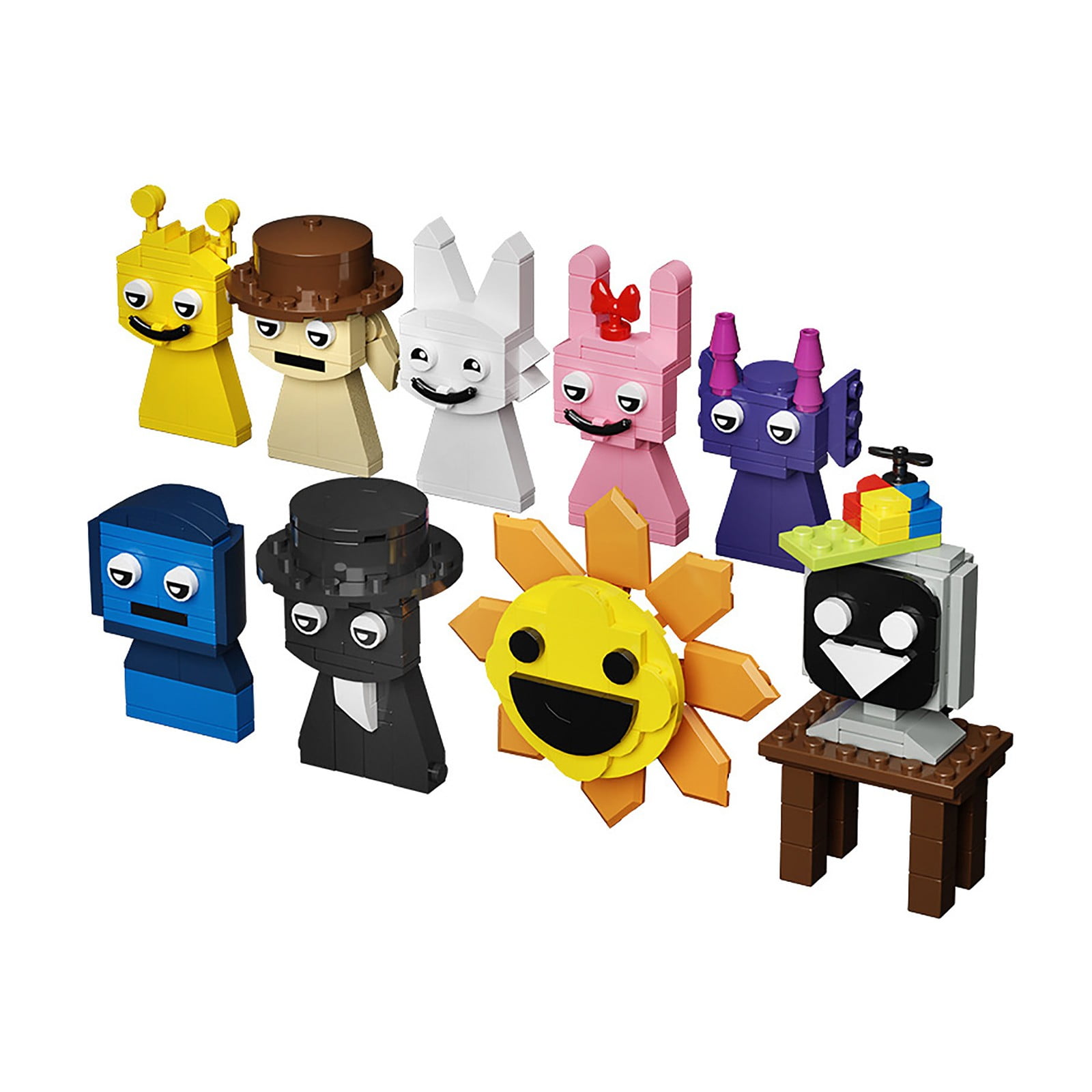 ERETOY Sprunki Toy Figure Building Block Set - 9PCS Melody Group Vocal ...