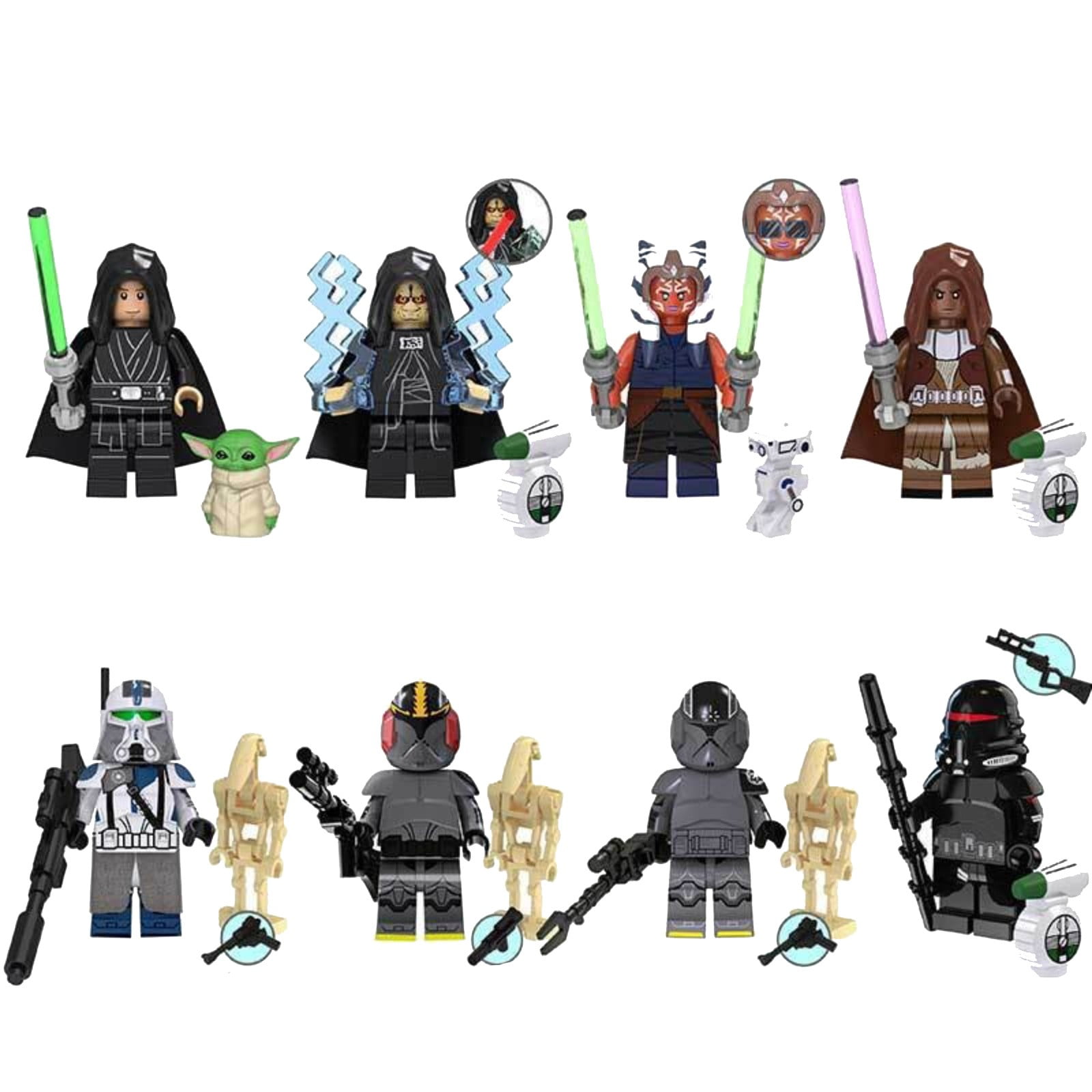 ERETOY Star--Wars Minifigure Action Figure Building Block Toys Set - 8 ...