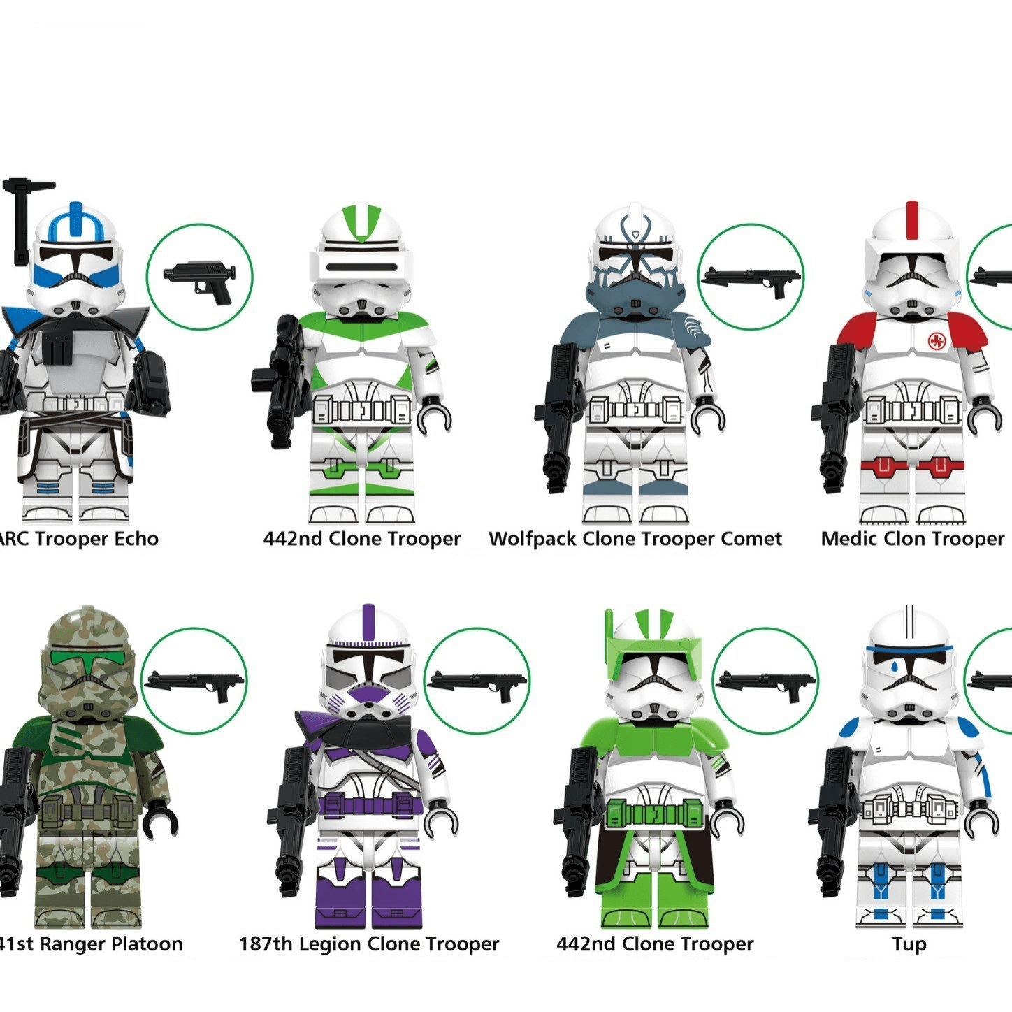 ERETOY Star--Wars Minifigure Action Figure Building Block Toys Set - 8 ...