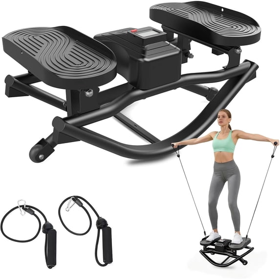 HXD-ERGO Rock Stepper with Elastic Resistance Bands, Side-to-Side ...