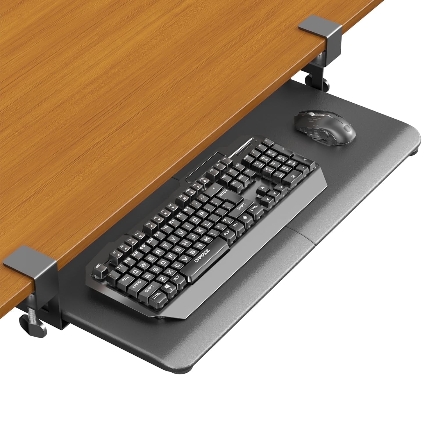 Ergomaker Keyboard Tray Under Desk 25.6x11.8 inches Clamp-On Tray Slide ...