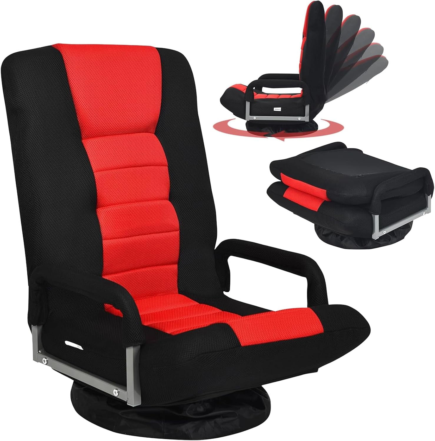ERGOMASTER 360 Degree Swivel Video Gaming Floor Chair w/Armrests ...