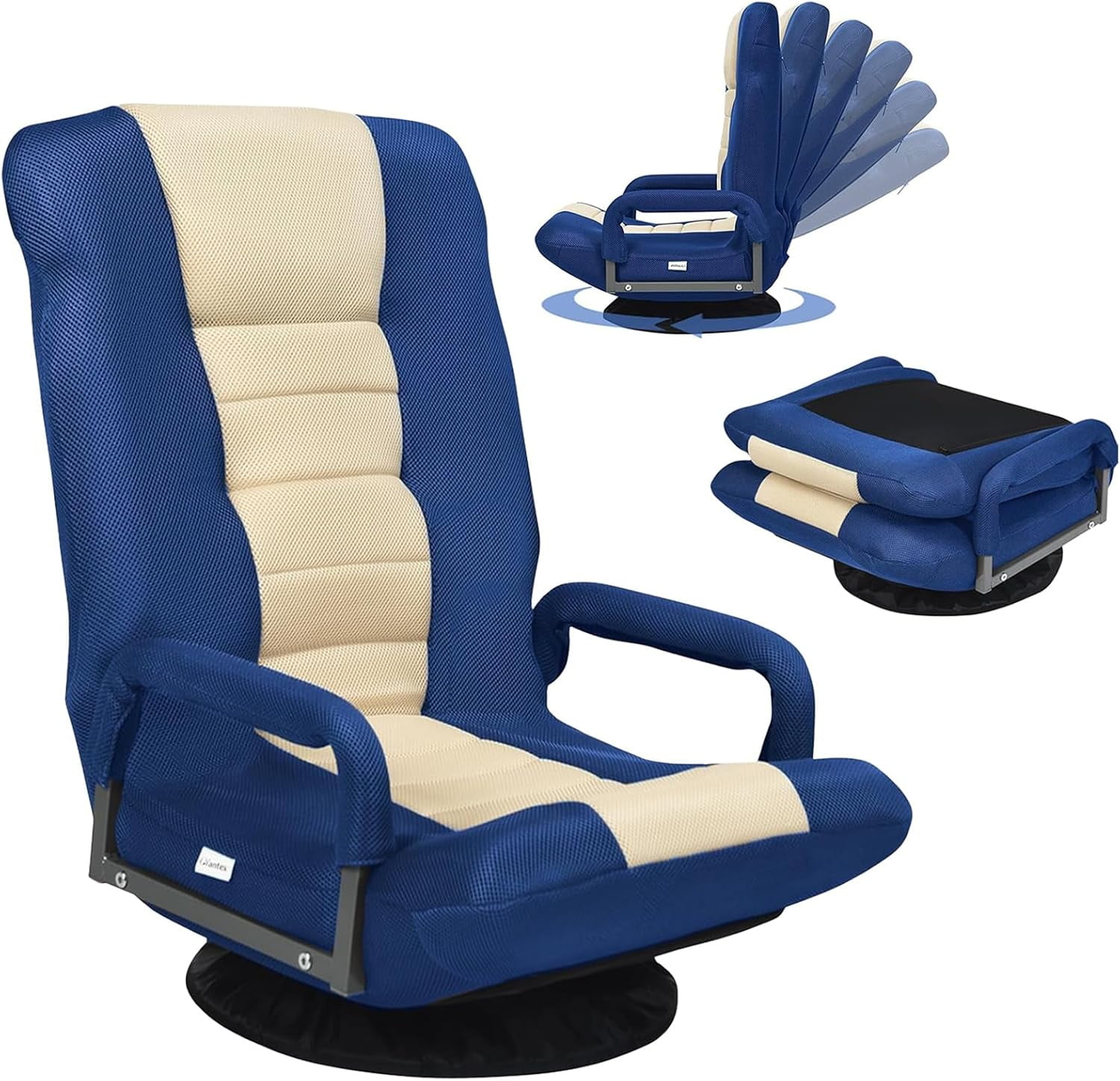 ERGOMASTER 360 Degree Swivel Video Gaming Floor Chair w/Armrests ...