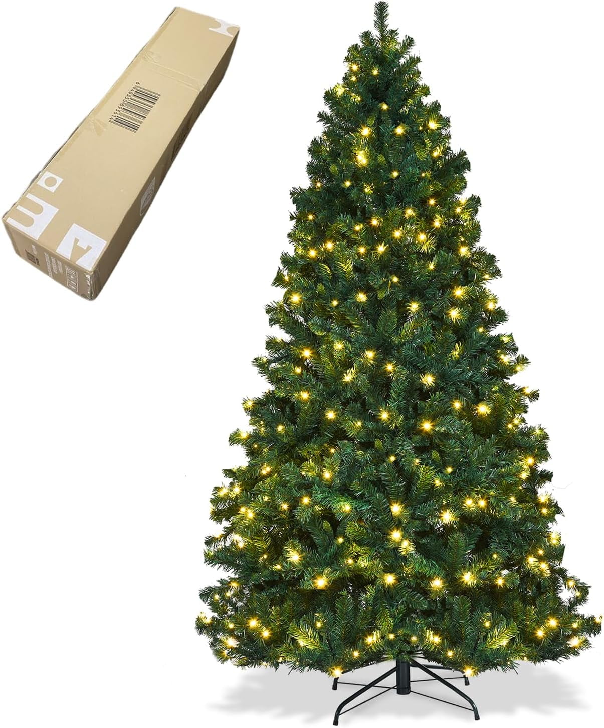 ERGOMASTER 7.5FT Pre-lit Artificial Christmas Tree with Lights, Fake ...
