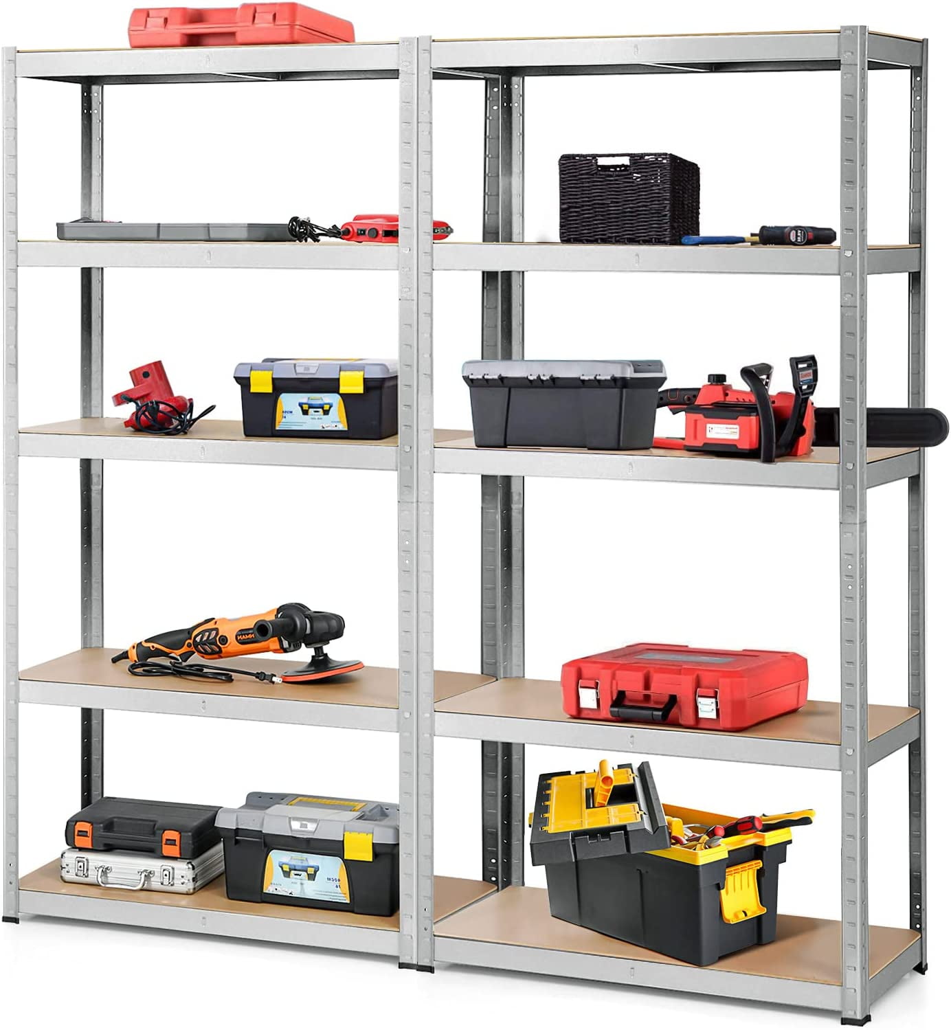 ERGOMASTER 72" Storage Shelves, Heavy Duty Steel Frame 5-Tier Garage ...