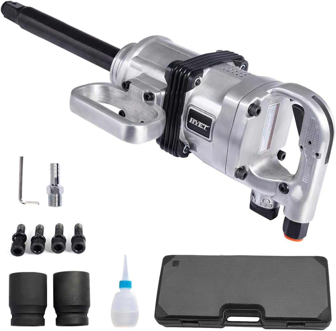 ERGOMASTER Air Impact Wrench Gun 1 Inch High Torque, Pneumatic Impact Wrench Set Heavy Duty w/D ...