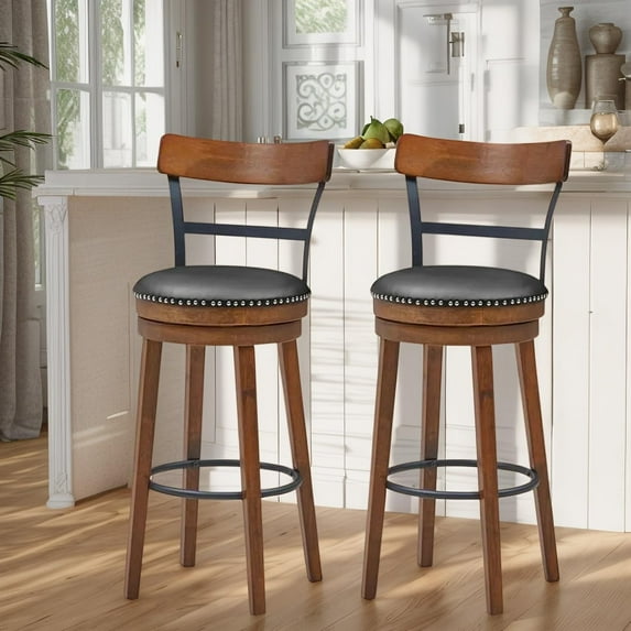 ERGOMASTER Bar Stools Set of 2 Swivel Bar Height Bar Stools for Kitchen ...