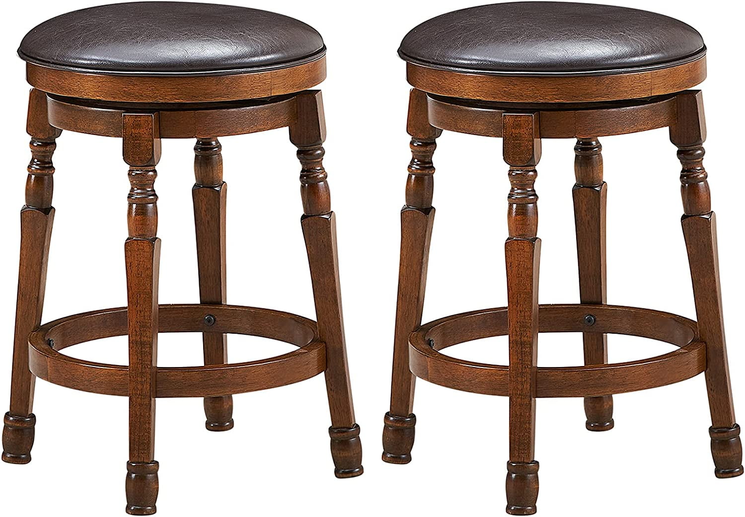 ERGOMASTER Bar Stools Set of 2 Swivel Barstools 24 Inch Counter Height ...