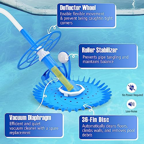 ERGOMASTER Pool Vacuum for Above Ground Pool, Automatic Cleaner Creepy ...