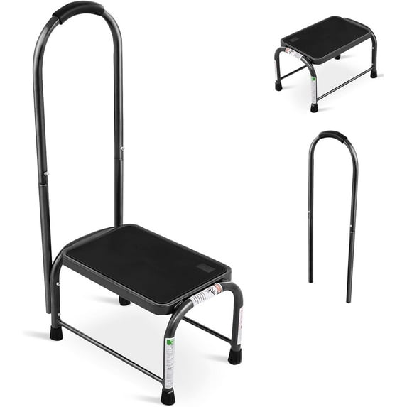 ERGOMASTER Step Stool with Handle for Adults, Bedside Stepping Stool ...