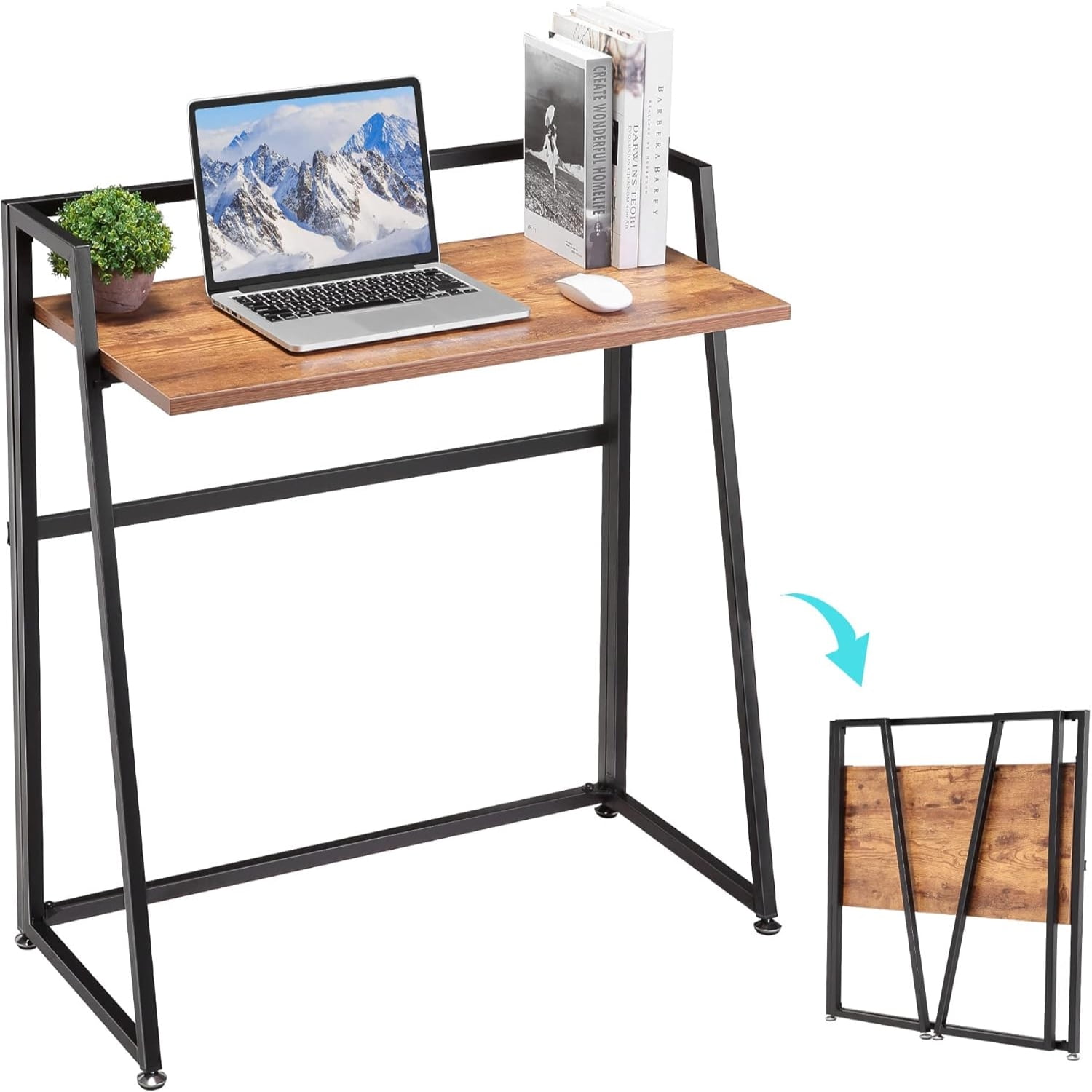 ERGONOMIC Modern Folding Desk Computer Desk Assembly Foldable Desks 33 ...