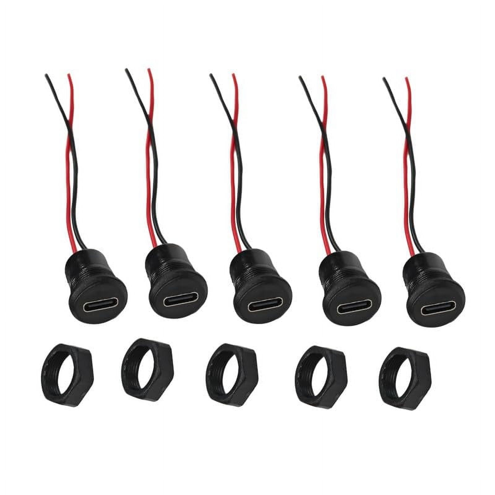 ERH India 5 Pcs Type C Female USB Panel Mount Socket Connector with ...