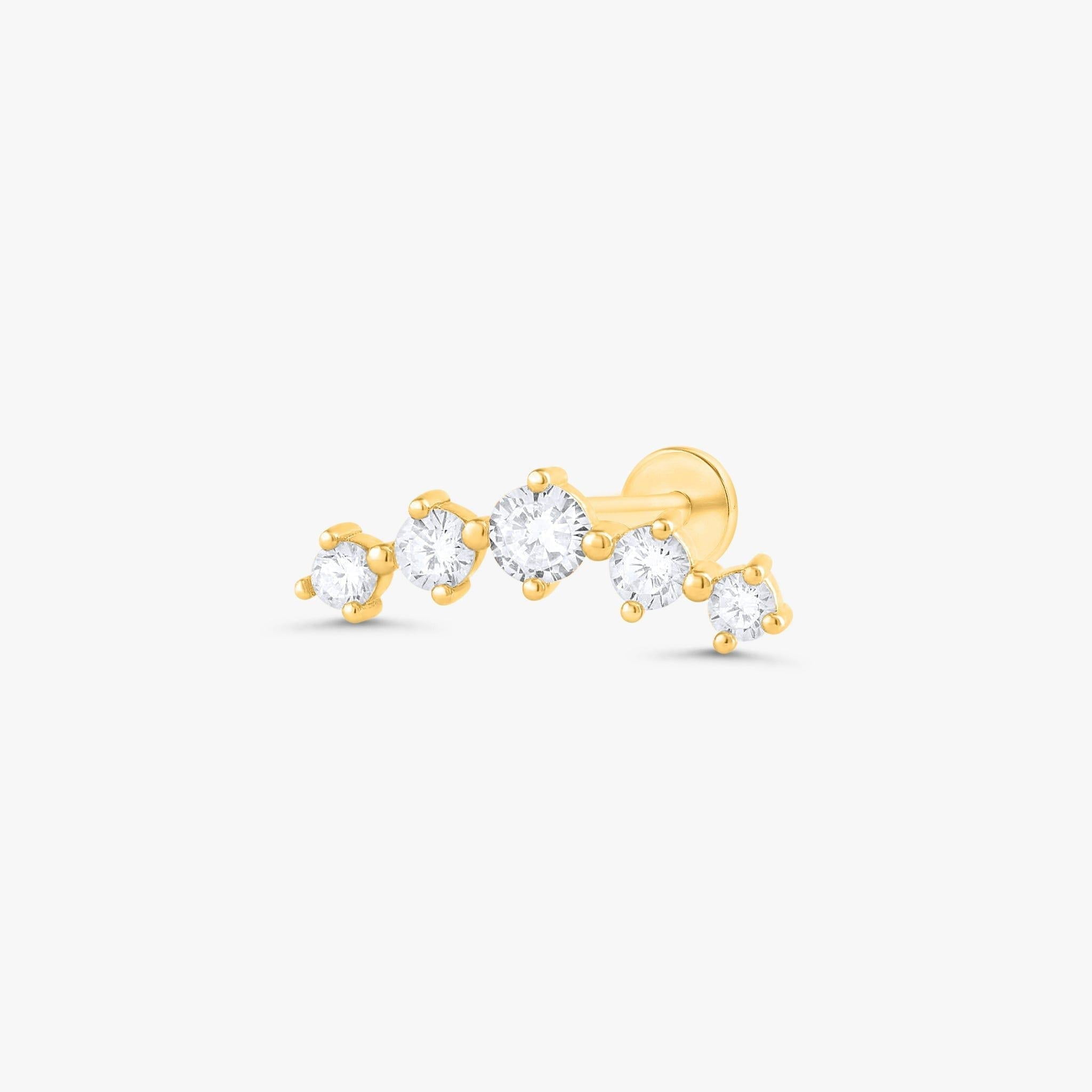 ERICAJEWELS 16G Gold CZ Helix Earring, Cartilage Stud, Conch Piercing ...