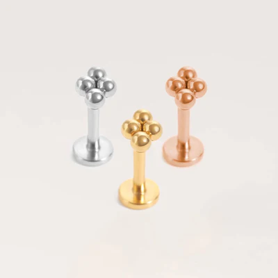 ERICAJEWELS 16G Internally Threaded Flat Back Piercing - Trinity Design ...