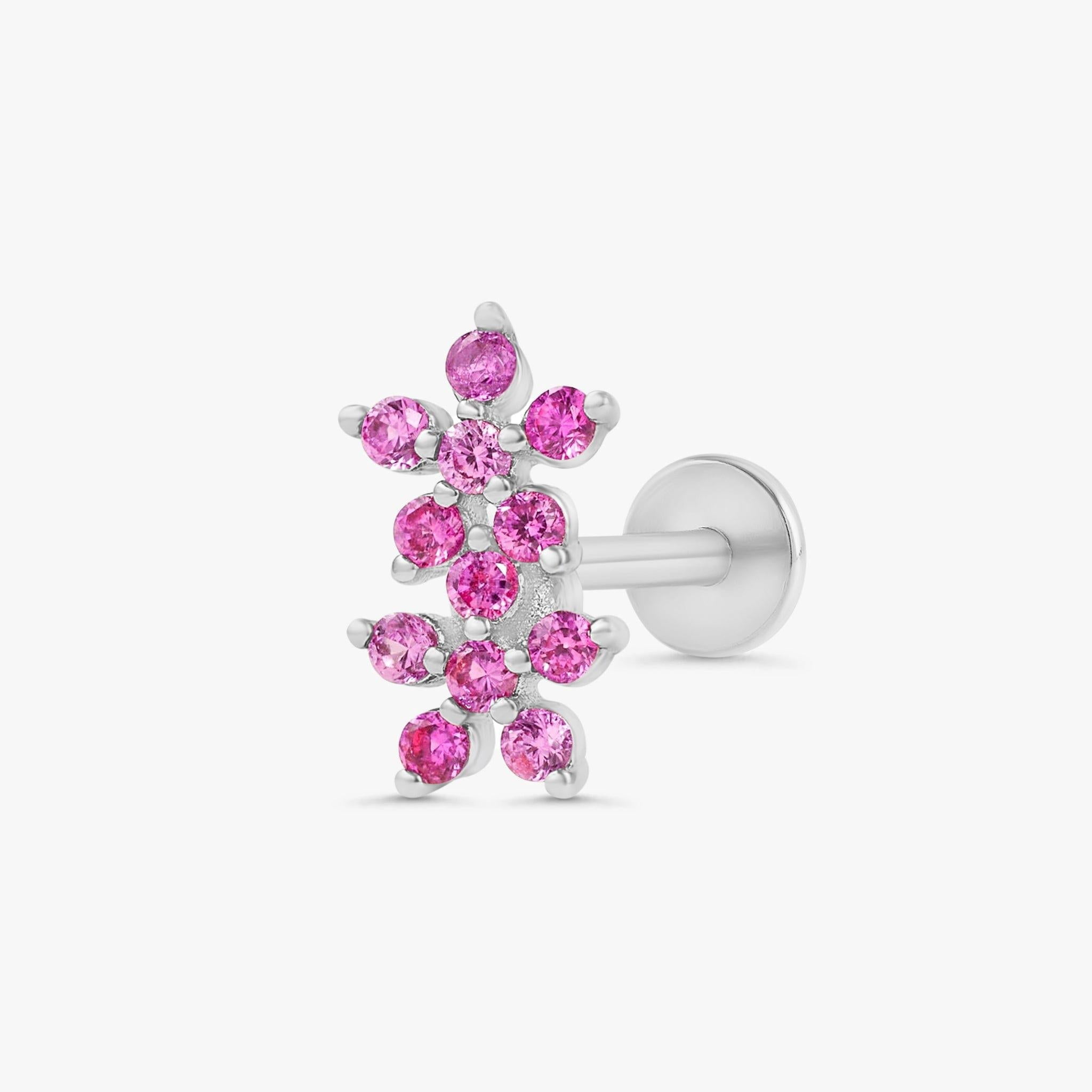ERICAJEWELS 16G Ruby Flower Titanium Helix Earring CZ Stud for Conch ...