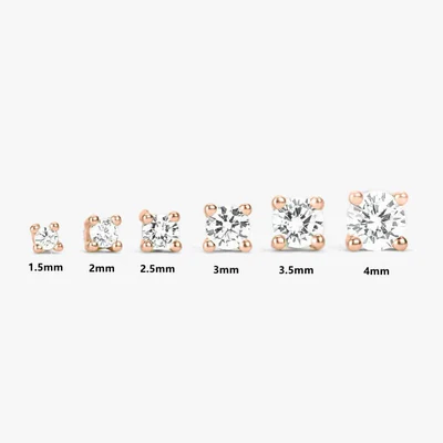 ERICAJEWELS Round White CZ Stud Earrings,Prong Solitaire for Cartilage ...