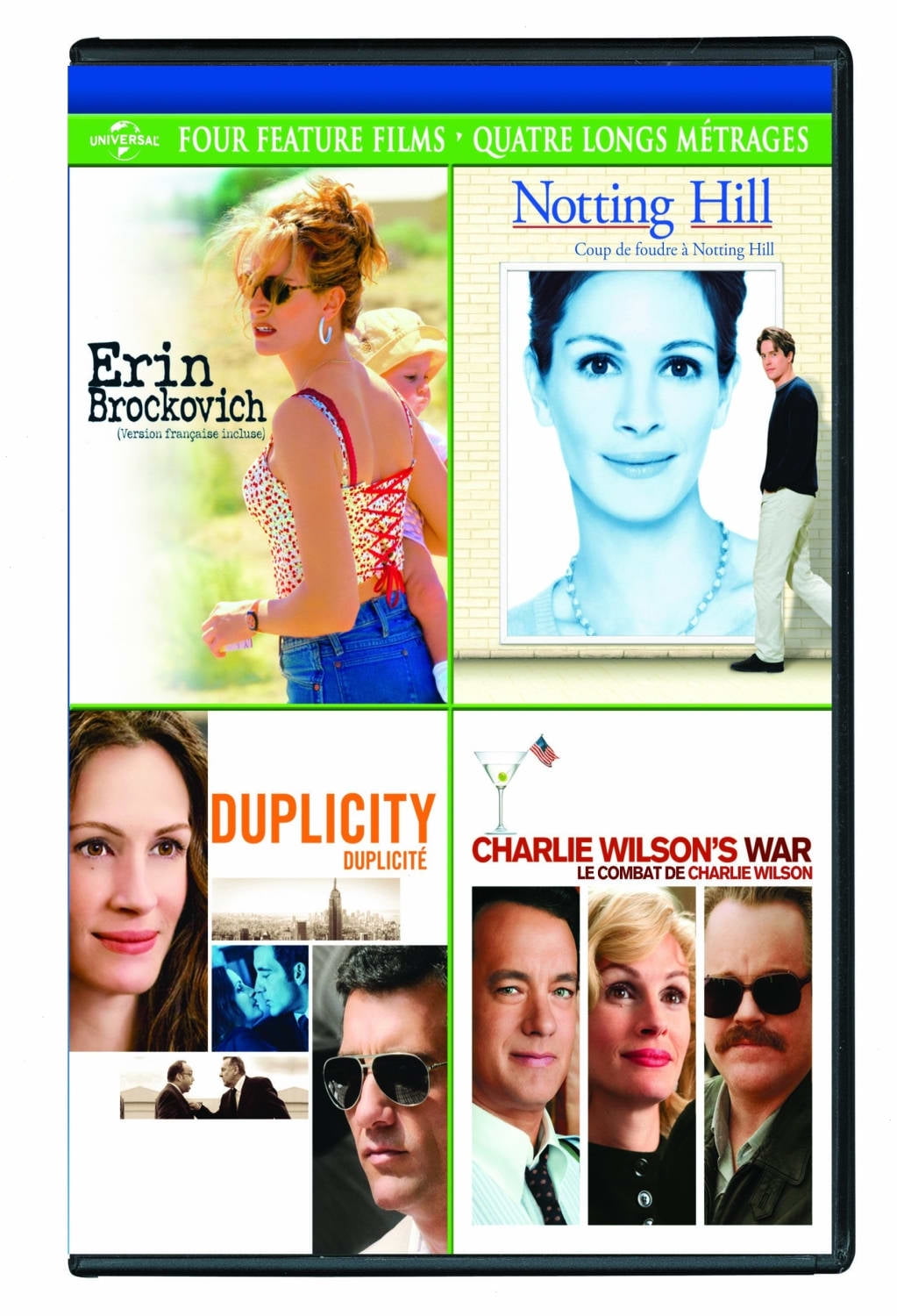 ERIN BROCKOVICH / NOTTING HILL / DUPLICITY / CHARLIE WILSON'S WAR FOUR FEATURE FILMS - DVD ...