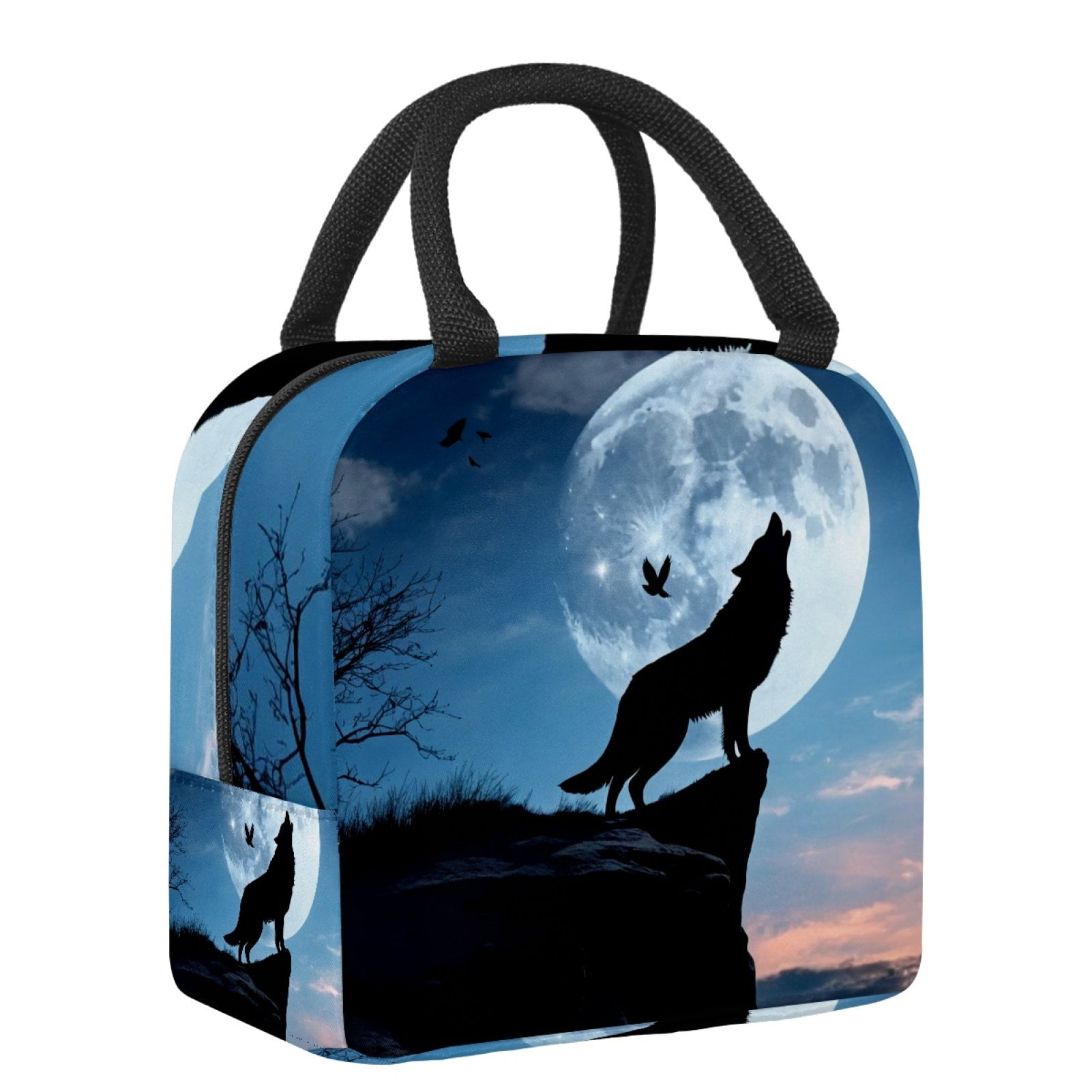 ERJLKXP Full Moon Animal Wolf Insulated Lunch Bags for Women and Men ...
