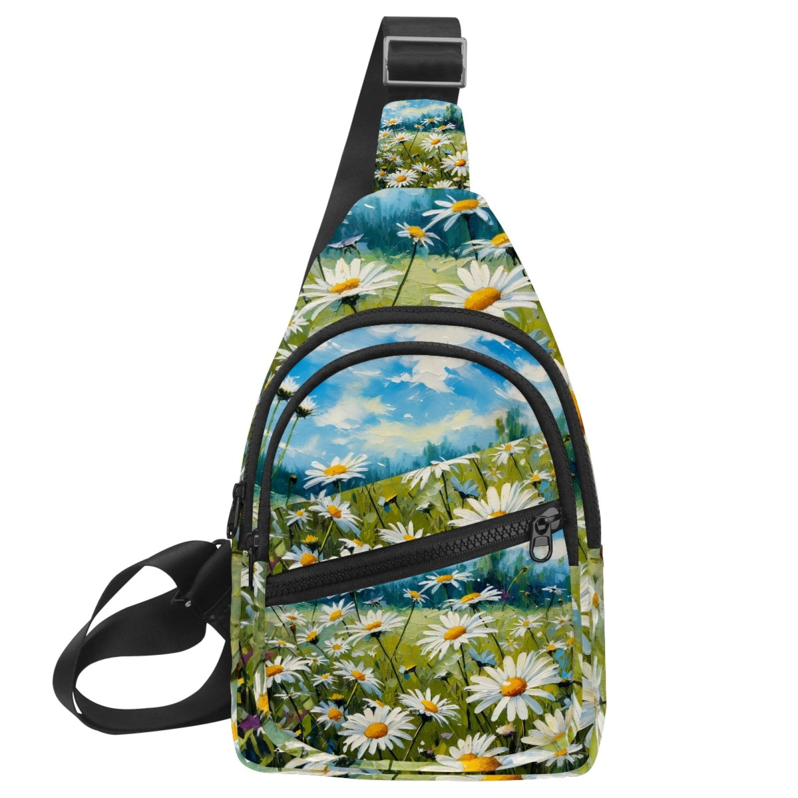 ERJLKXP Spring Flowers Daisy Small Mens Women Crossbody Chest Bag ...