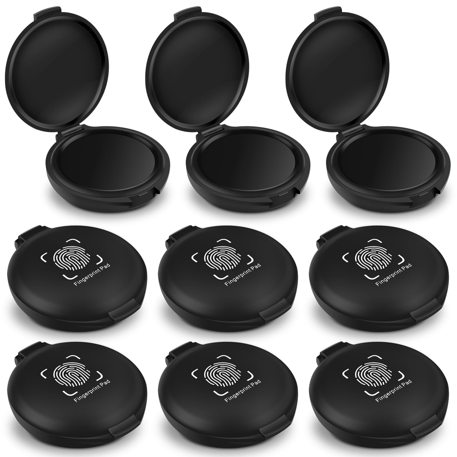 ERKOON 9 Pack Fingerprint Ink Pads, Thumbprint Ink Pad for Notary ...