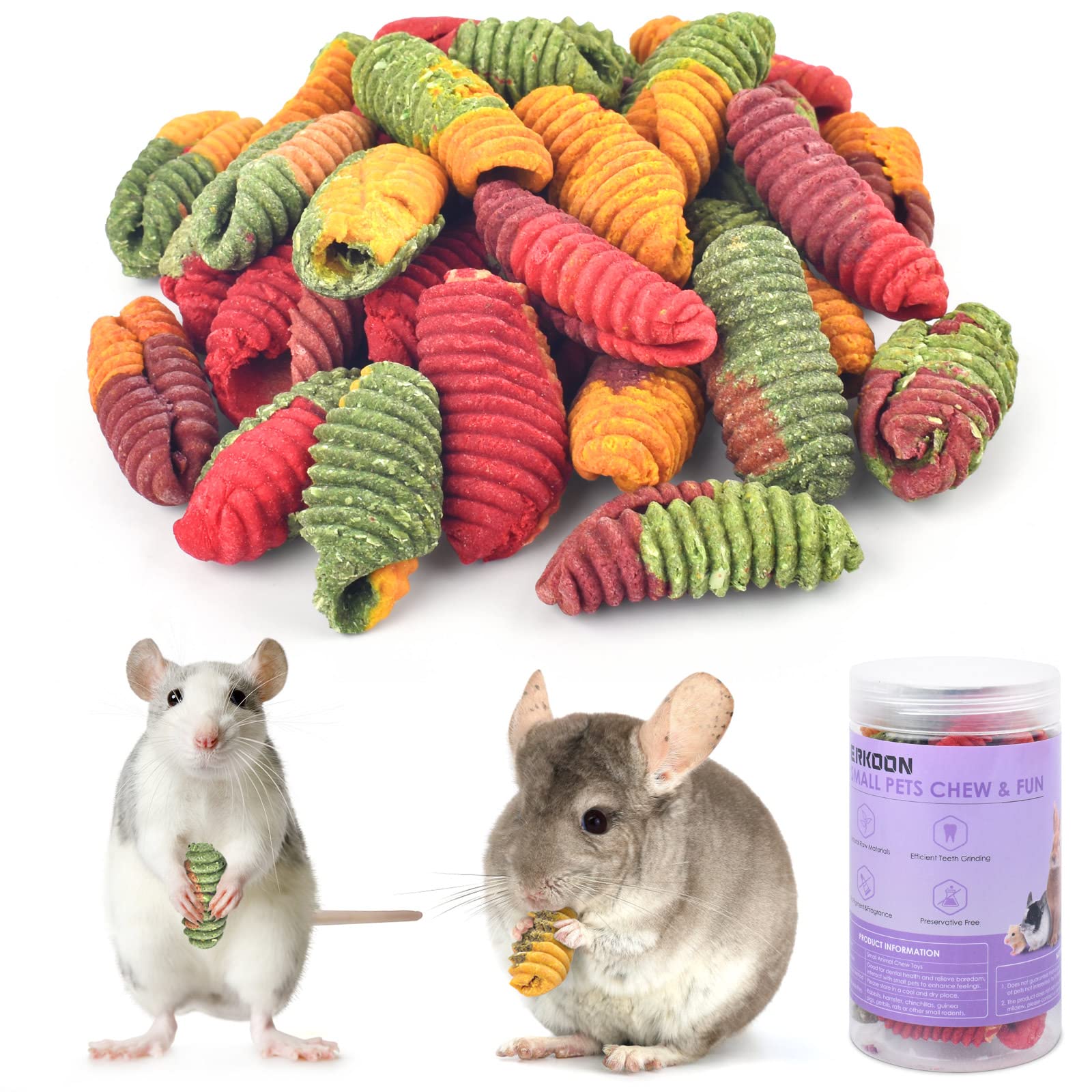 ERKOON Chinchilla Treats, Chew MMF7 Toys for Teeth for Rabbit Guinea ...