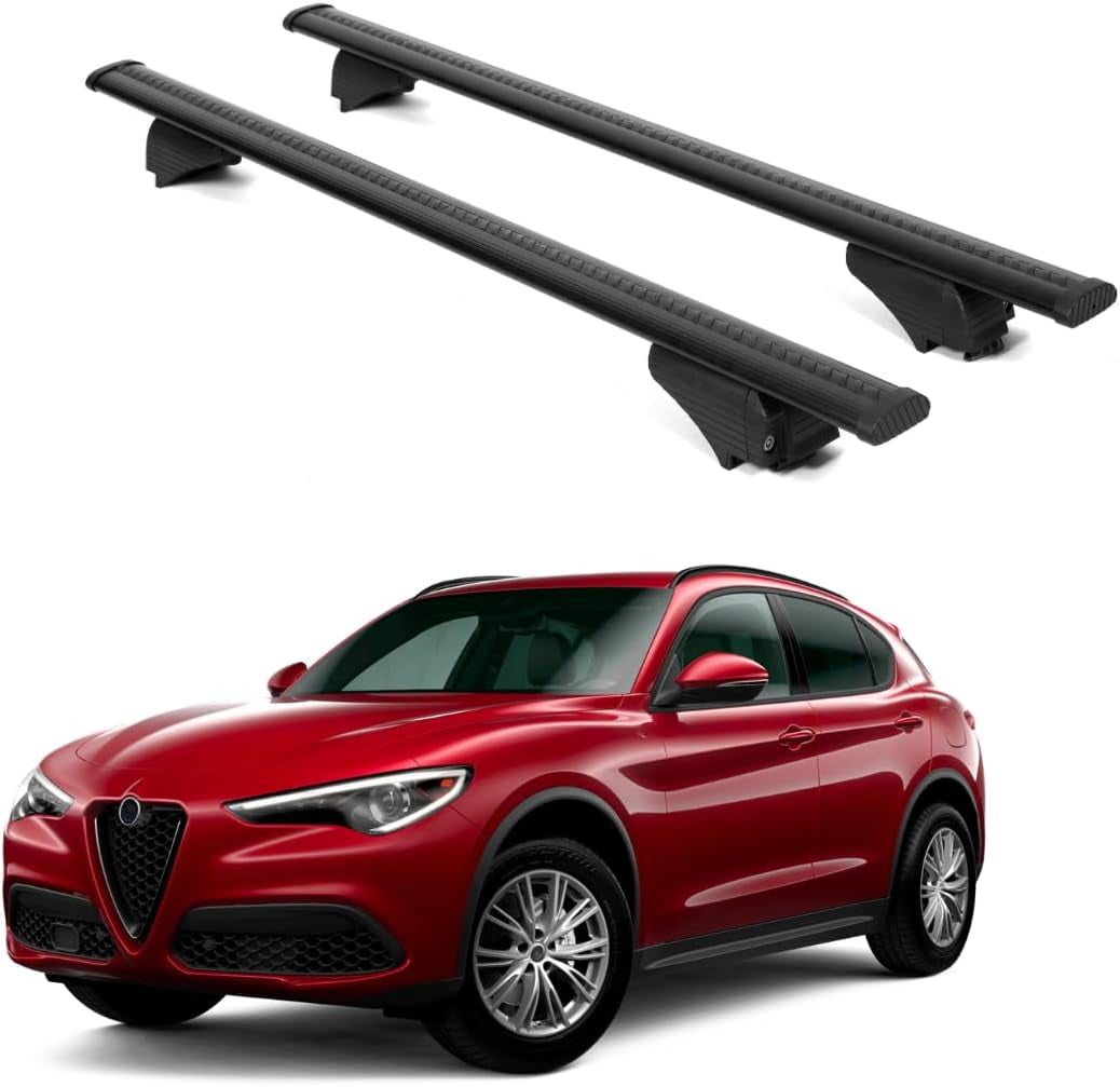 ERKUL Roof Rack Cross Bars for Alfa Romeo Stelvio 2017-2024 | Anti-Theft Lock Aluminum Crossbars ...