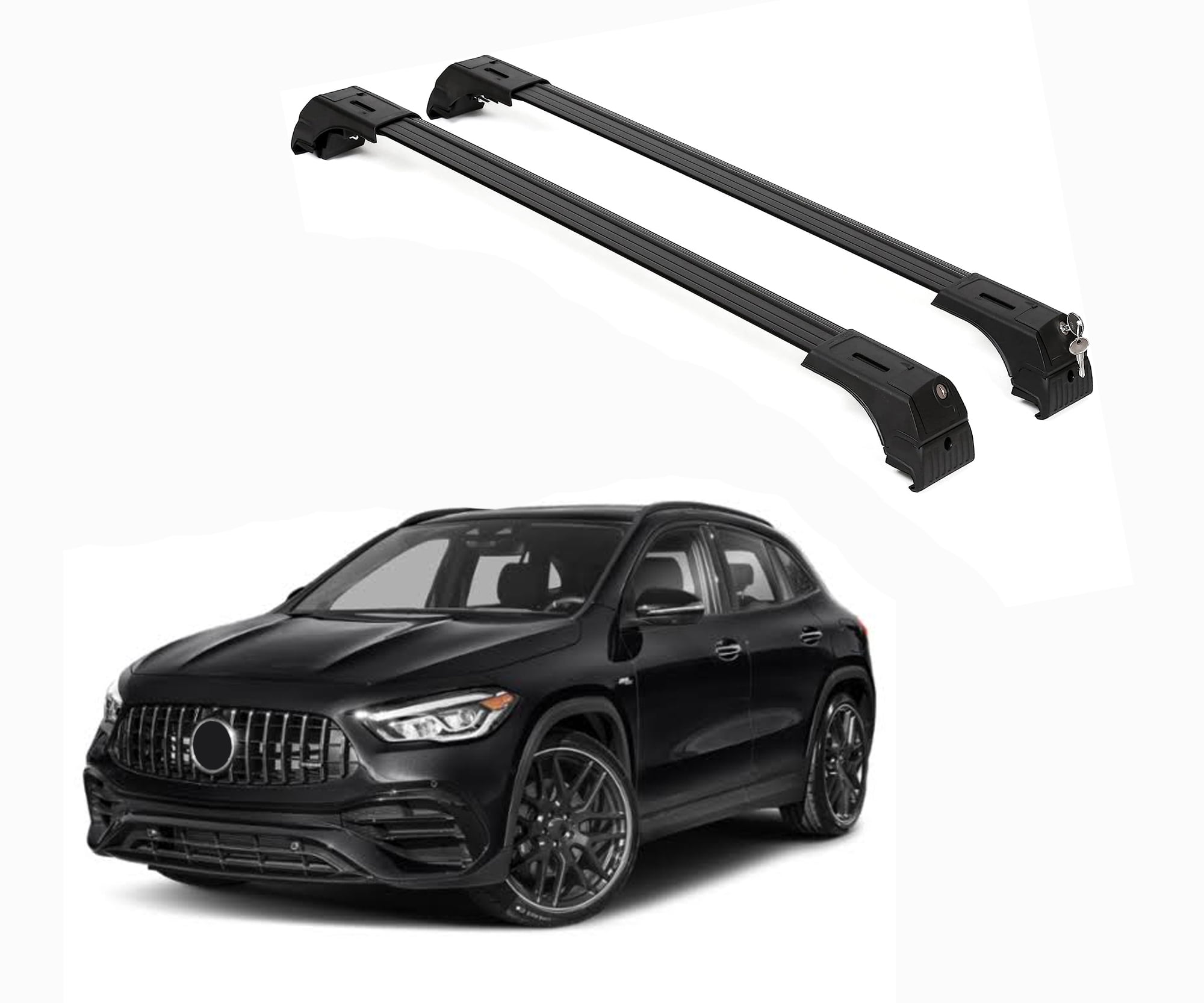 ERKUL Roof Rack Cross Bars for Mercedes Benz GLA 2021 2025 Aluminum Crossbars with Anti Theft Lock for Rooftop with Flush Rails Not Compatible with Sunroof Black Walmart