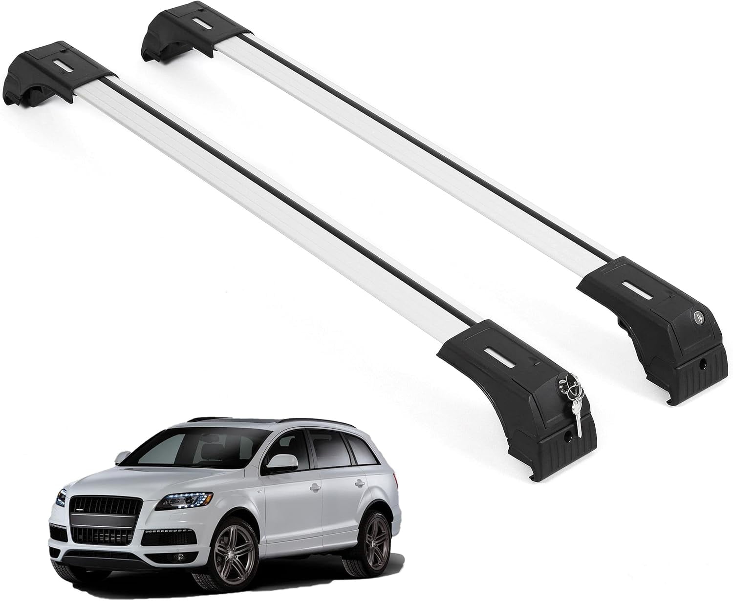 ERKUL Roof Rack Cross Bars for Audi Q7 2007-2015 | Aluminum Crossbars ...