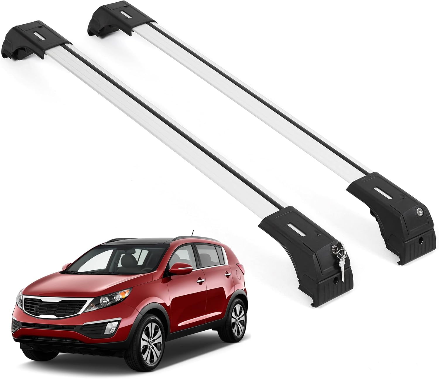 ERKUL Roof Rack Cross Bars for Kia Sportage 2011-2016 | Aluminum ...