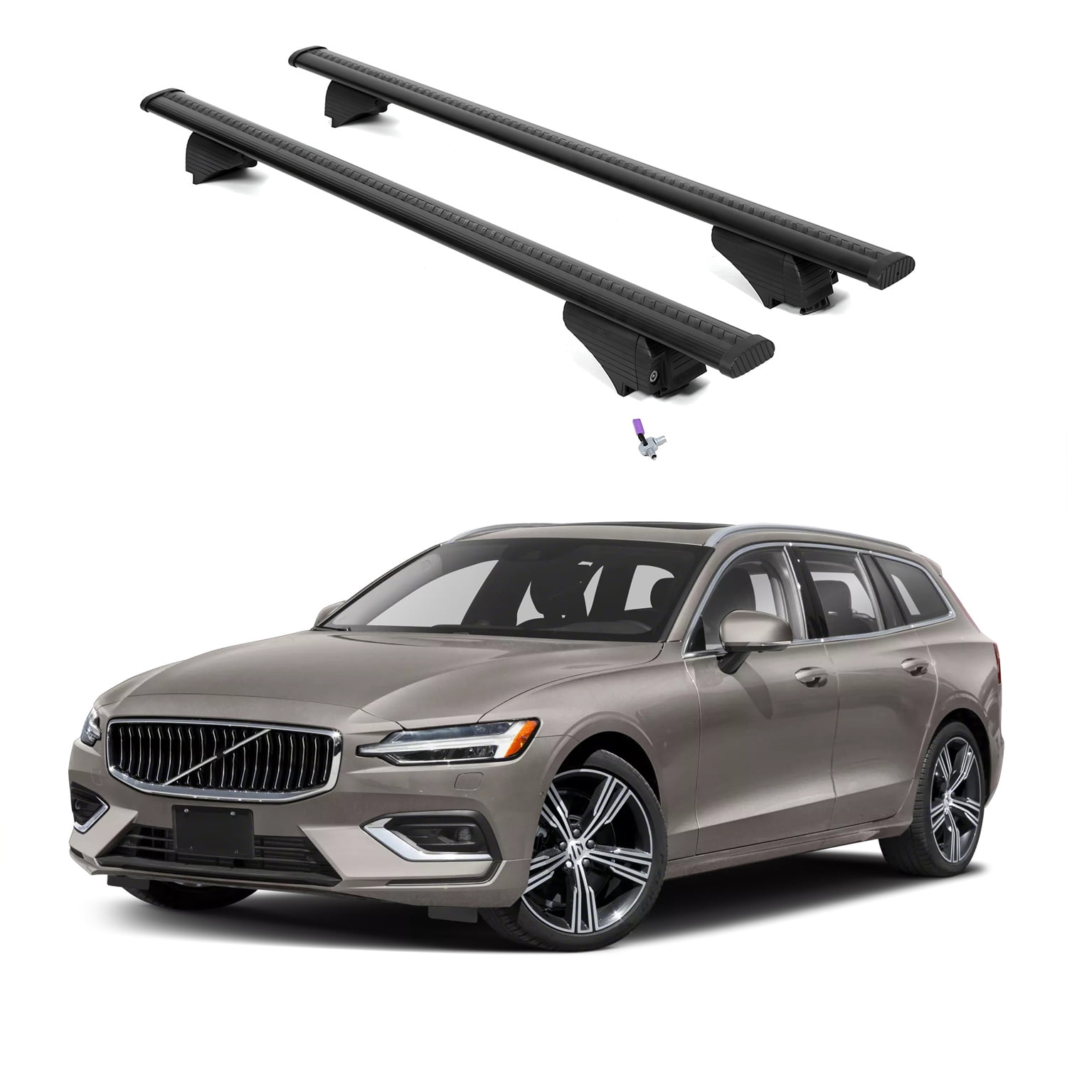 ERKUL Roof Rack Cross Bars for Volvo V60 2019-2024 | Aluminum Crossbars ...