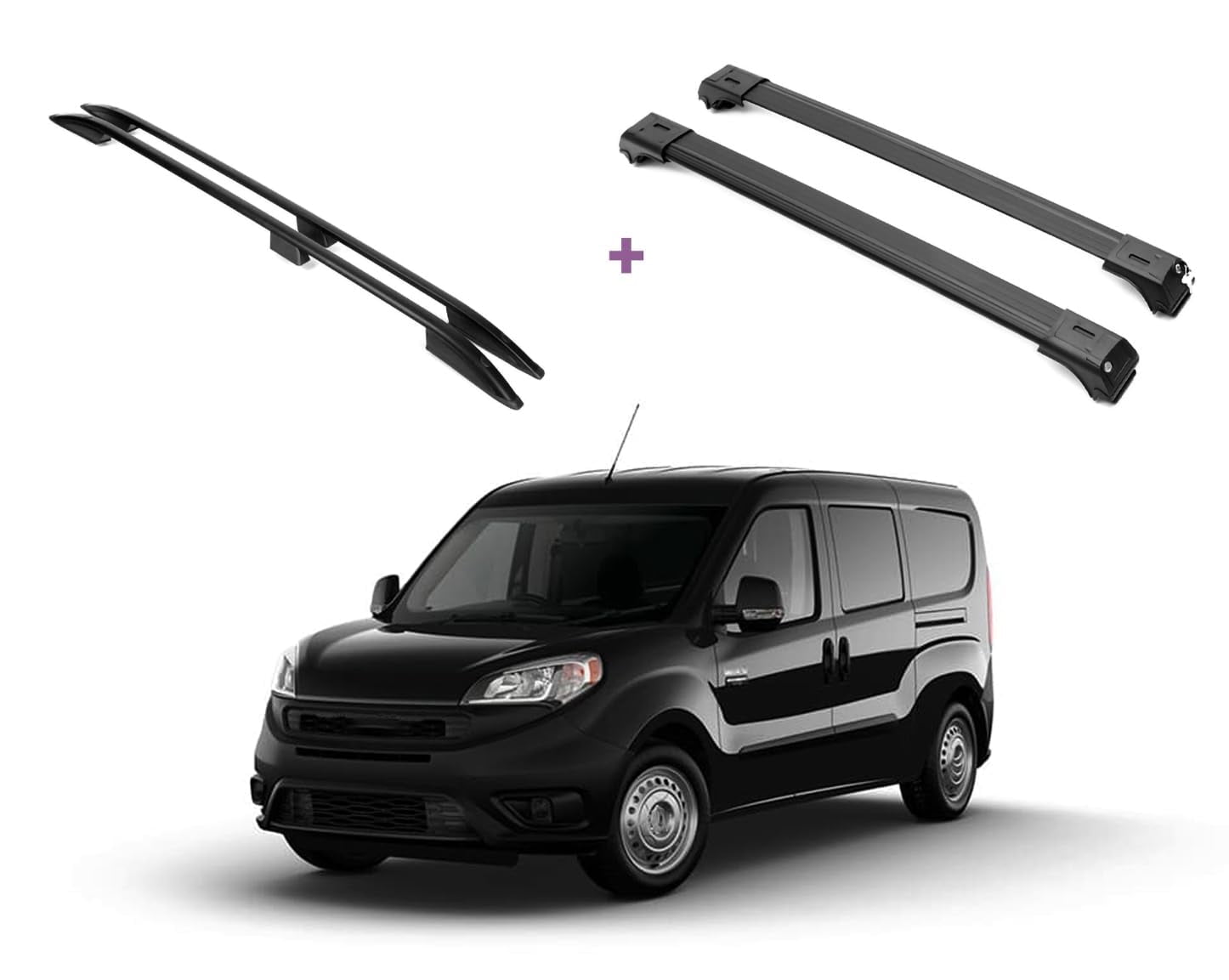 ERKUL Set of Roof Side Rails Rack + Cross Bars for Ram Promaster City ...