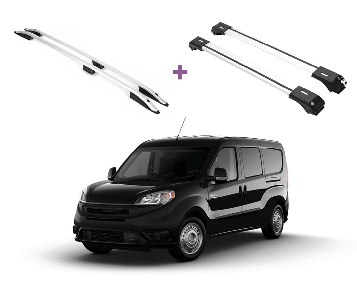ERKUL Set of Roof Side Rails Rack + Cross Bars for Ram Promaster City ...