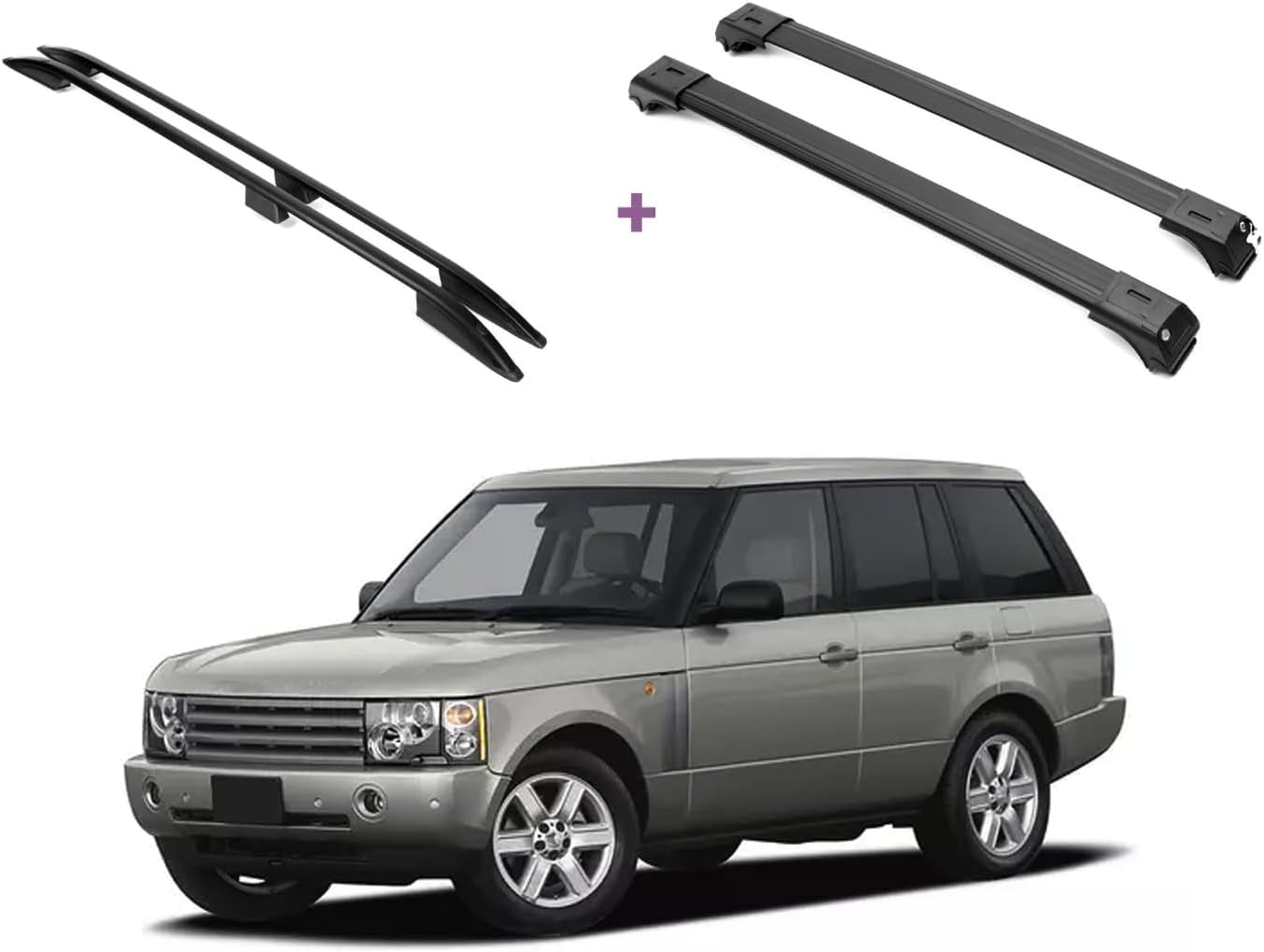 ERKUL Set of Roof Side Rails Rack + Cross Bars for Range Rover 2002 ...