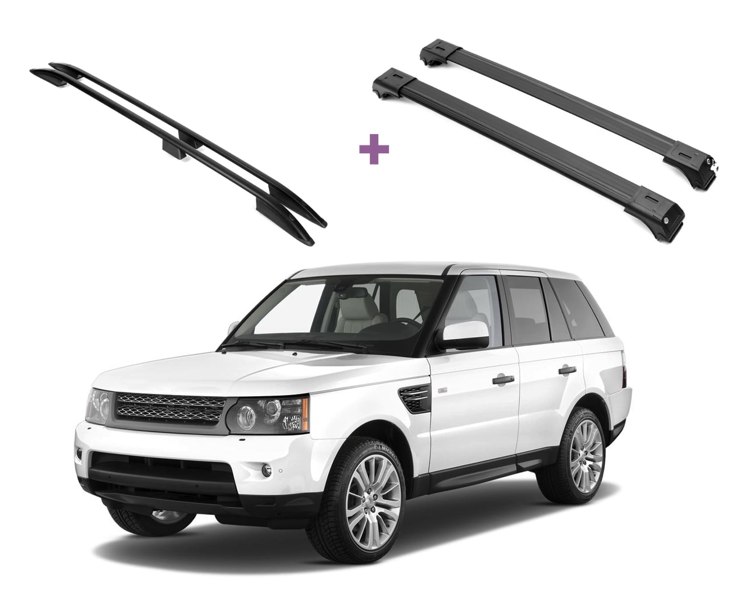 ERKUL Set of Roof Side Rails Rack + Cross Bars for Range Rover Sport ...
