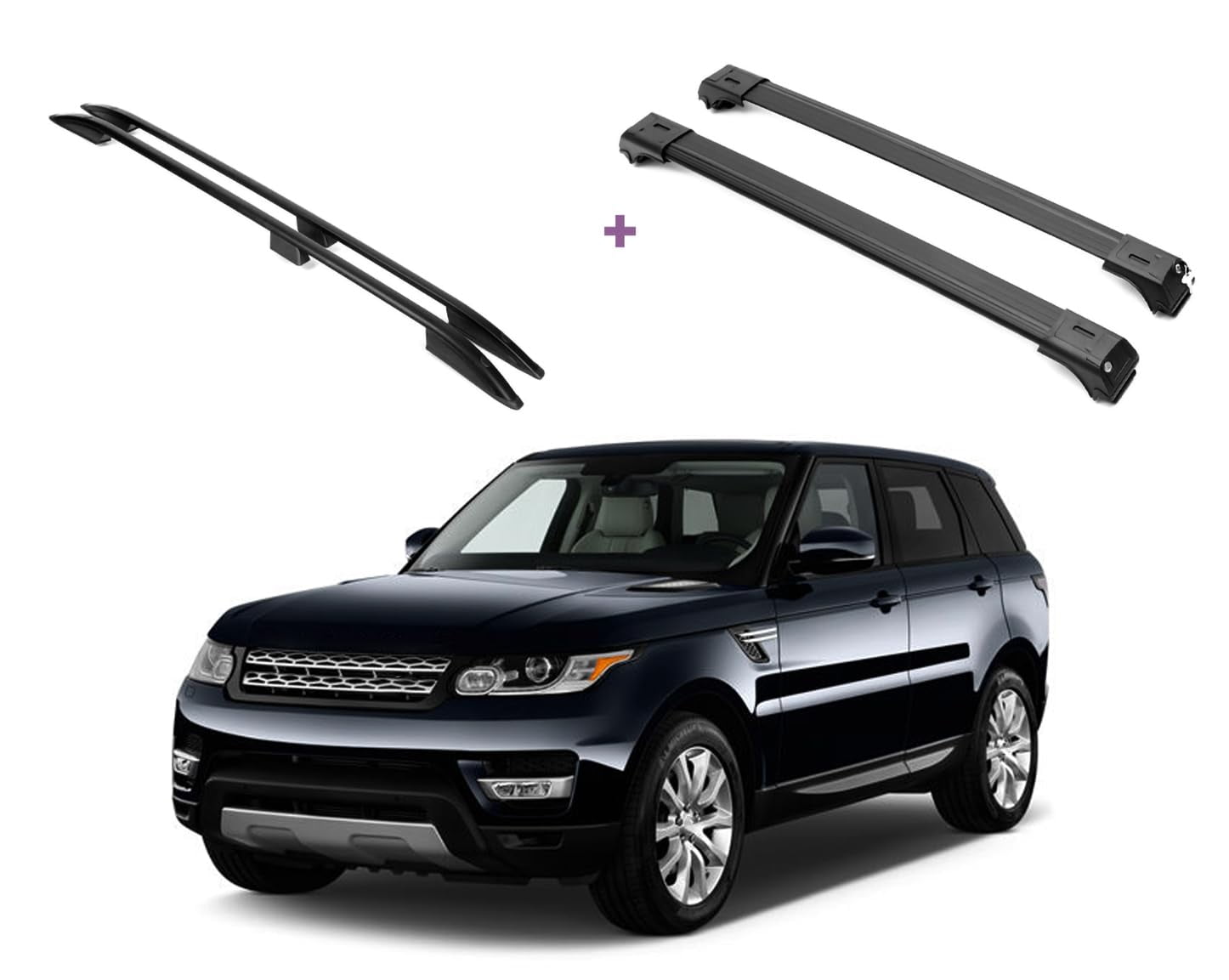 ERKUL Set of Roof Side Rails Rack + Cross Bars for Range Rover Sport ...