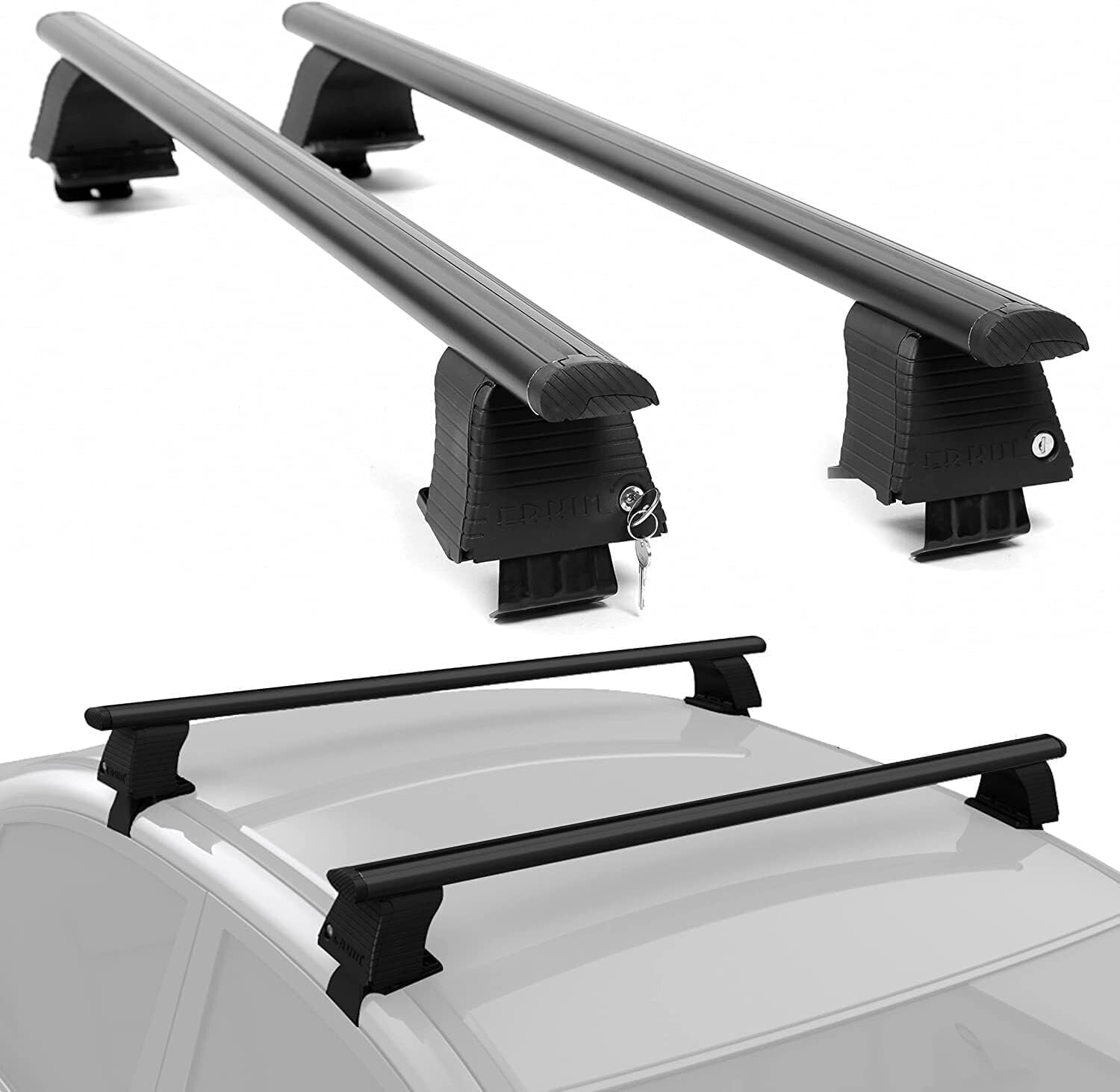 ERKUL Universal Roof Rack Cross Bars for Naked Roofs - 47" Adjustable ...