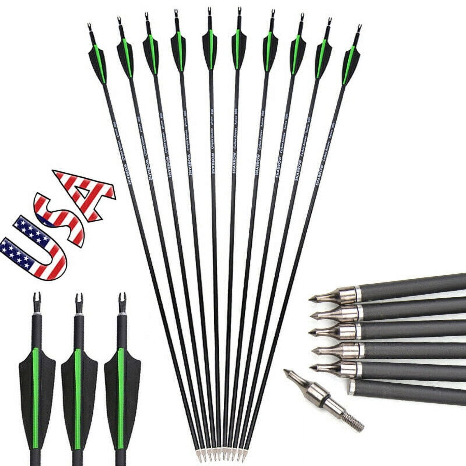 EROCK 12pcs 30" Archery Carbon Arrows Tips Target Hunting Arrows 30 ...