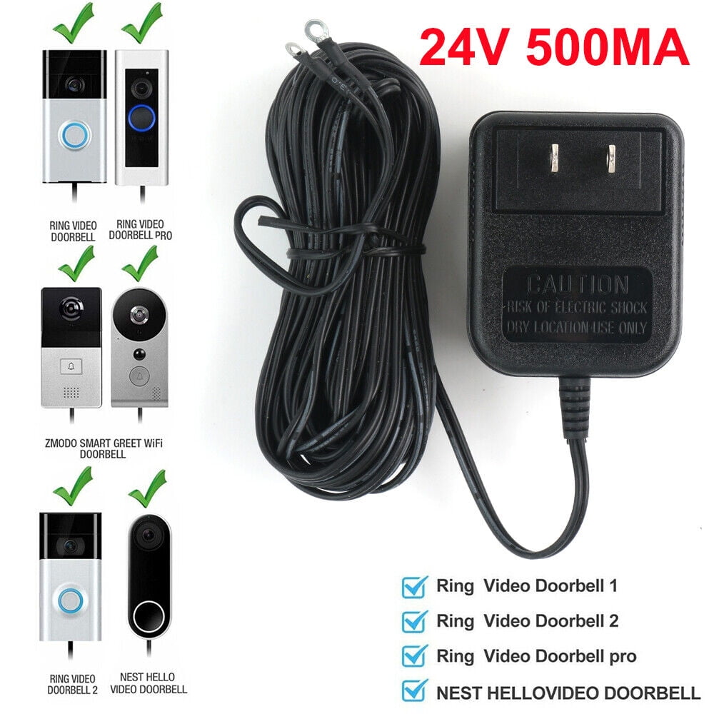 EROCK 24V Power Supply Adapter Transformer W/ 26FT Wire Video Ring ...