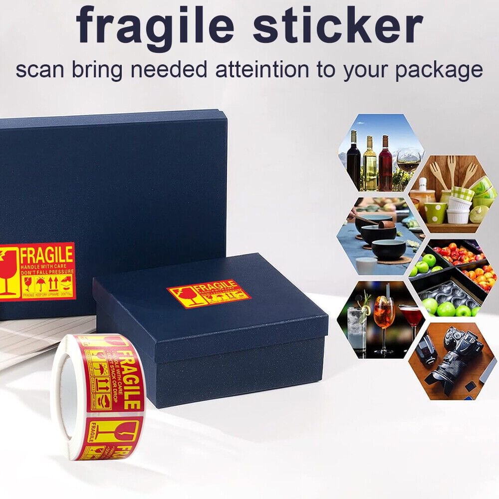 EROCK 250Pcs 1.77" Warning Label Sticker Handle With Care Fragile Do ...