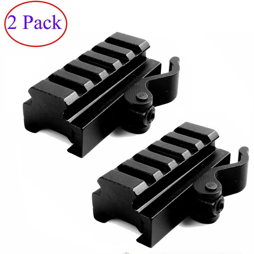 EROCK 2PCS Picatinny Rail 5-Slot Quick Release Detach QR QD 1/2" Riser ...