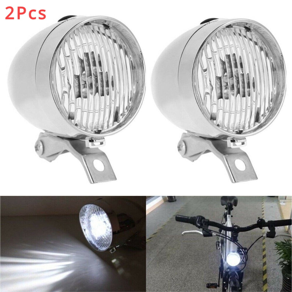 EROCK 2Pack Bicycle Retro Light Classical Vintage 3-LED Bike Headlight ...