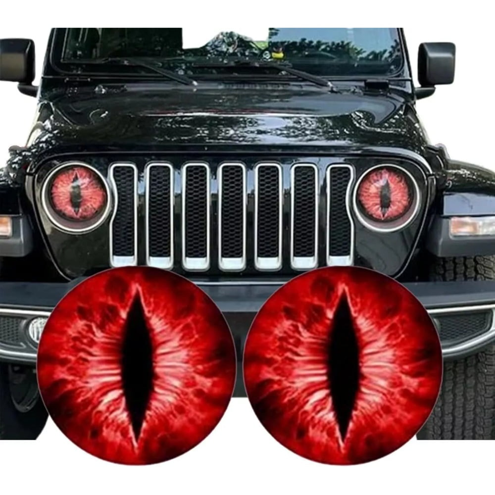 EROCK Beast Eyes Headlight Decals Pair 3D Eye Decals for Jeep ...