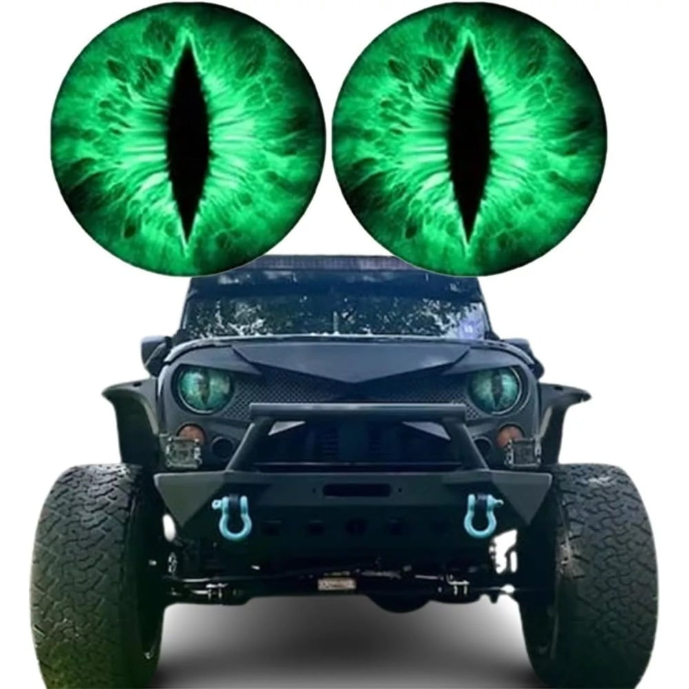 EROCK Beast Eyes Headlight Decals Pair 3D Eye Decals for Jeep ...