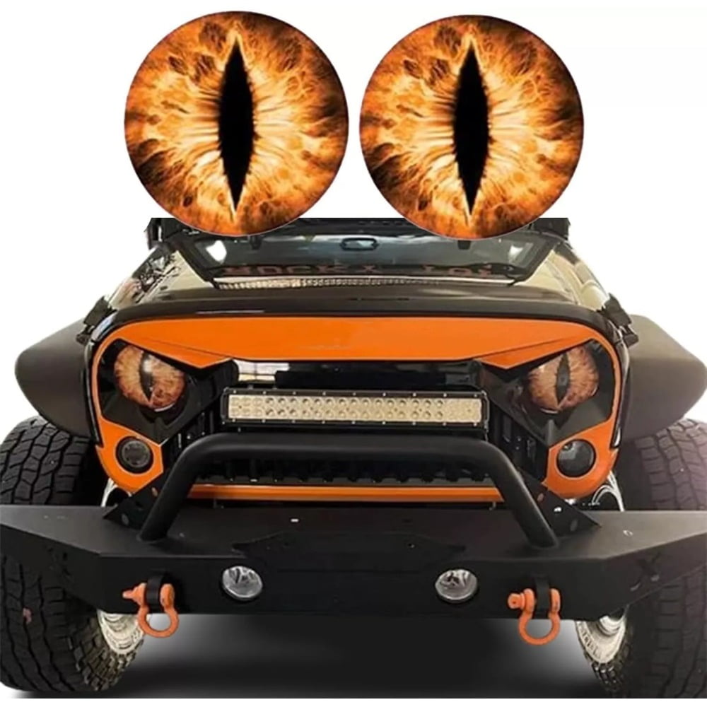 EROCK Beast Eyes Headlight Decals Pair 3D Eye Decals for Jeep ...