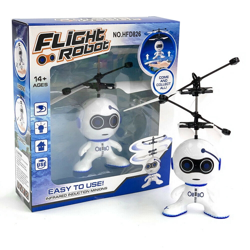 EROCK Helicopter Mini induction Flying Robot 2Ch Gyro Helicopter Drone ...